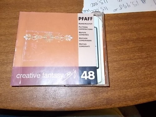 PFAFF CREATIVE FANTASY EMBROIDERY CARD #48 Pattern combo 7570 7562 7560 ...