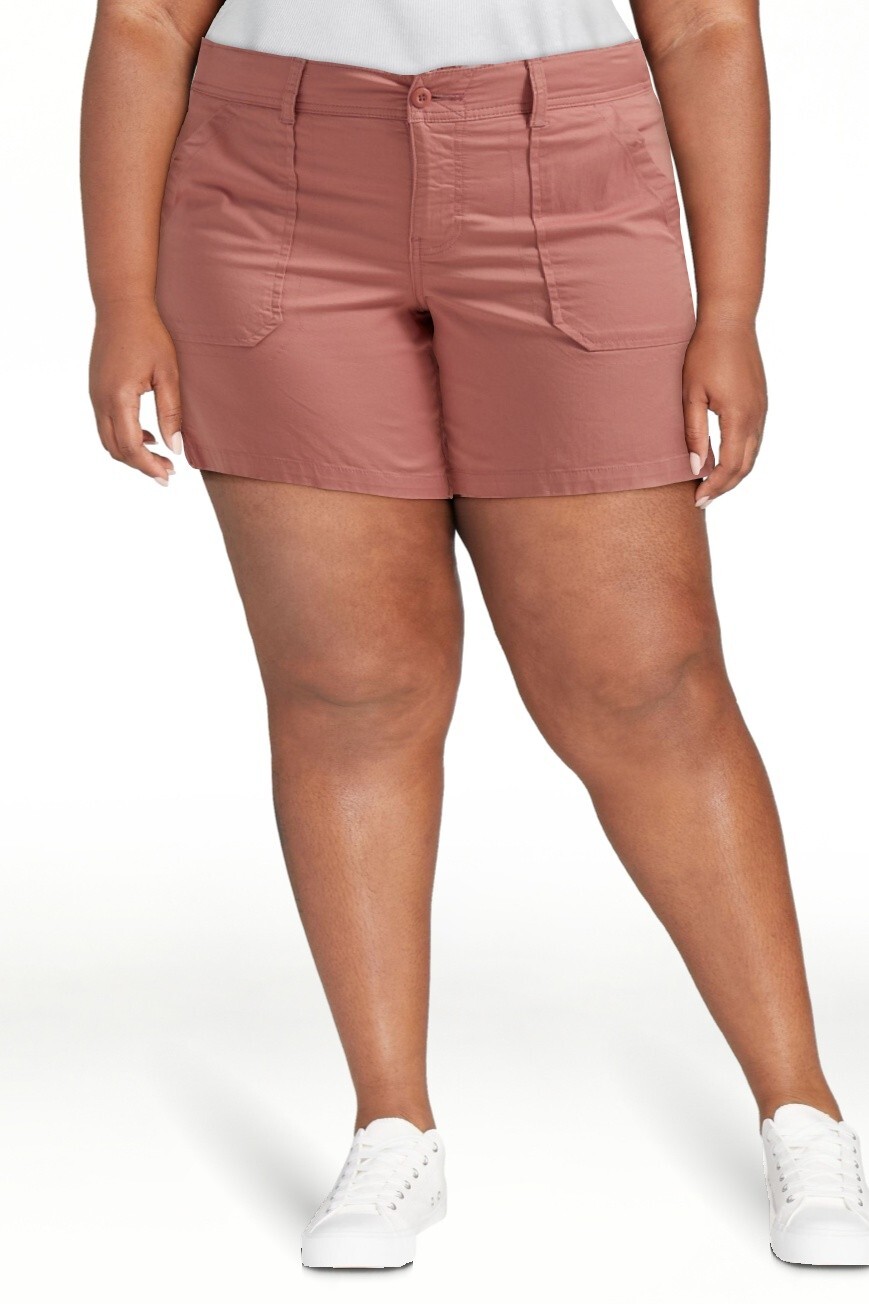 Lee® Women's Mid Rise 7" Utility Short Button Zip 2 Front/Back Pockets ...