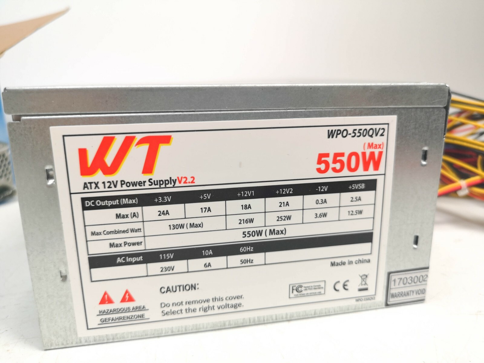 WinTech WPO-550QV2 550W Dual 12 Volt Rails V2.2 Power Supply 120 mm | eBay