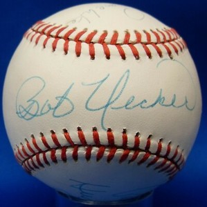JSA LOA Bob Uecker +3 Autographed Signed MLB Bobby Brown Baseball DBB ...
