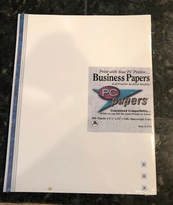 PC PAPERS “Business Papers” 24 Pound Paper. 100 Page Pack Sealed Gray ...