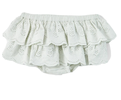 BRODERIE FRILLY NAPPY COVER PANTS SOFT GREEN SIZE 00 (3-6 MONTHS ...