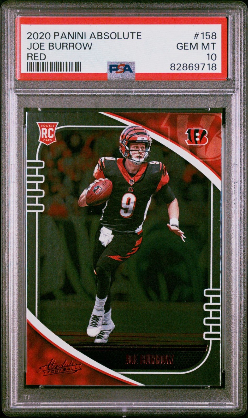 2020 ABSOLUTE JOE BURROW ROOKIE CARD RED PARALLEL SP BENGALS #158 RC ...