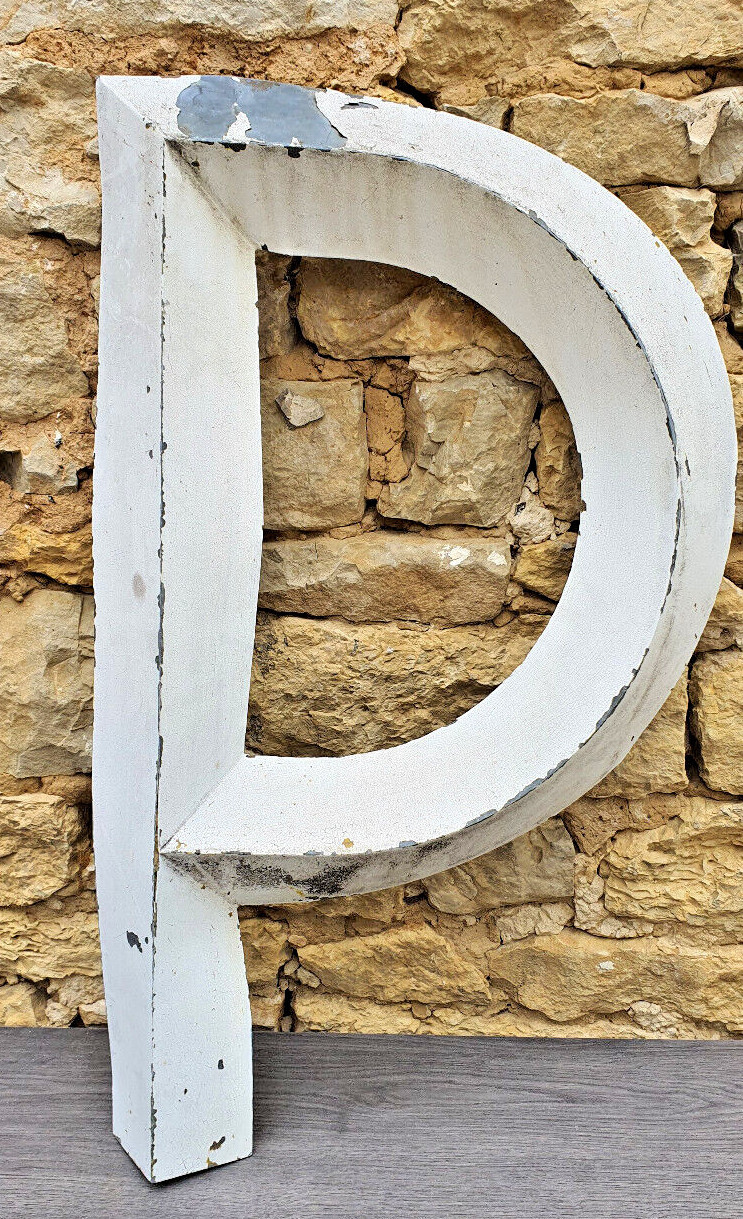 Vintage Large Letter P in Zinc 70 cm Pharmacy Sign from the 30s Decor ...