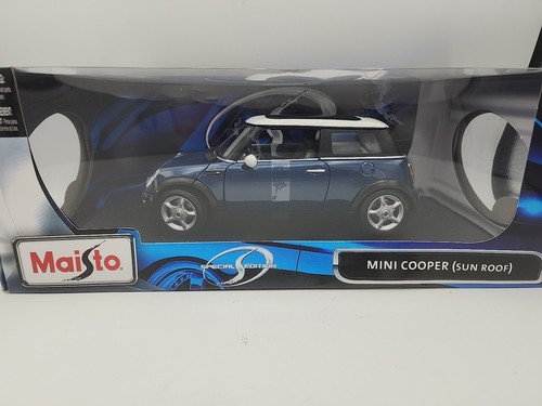 Maisto Diecast Mini Cooper Car 1:18 The Blue Special Edition Sunroof ...