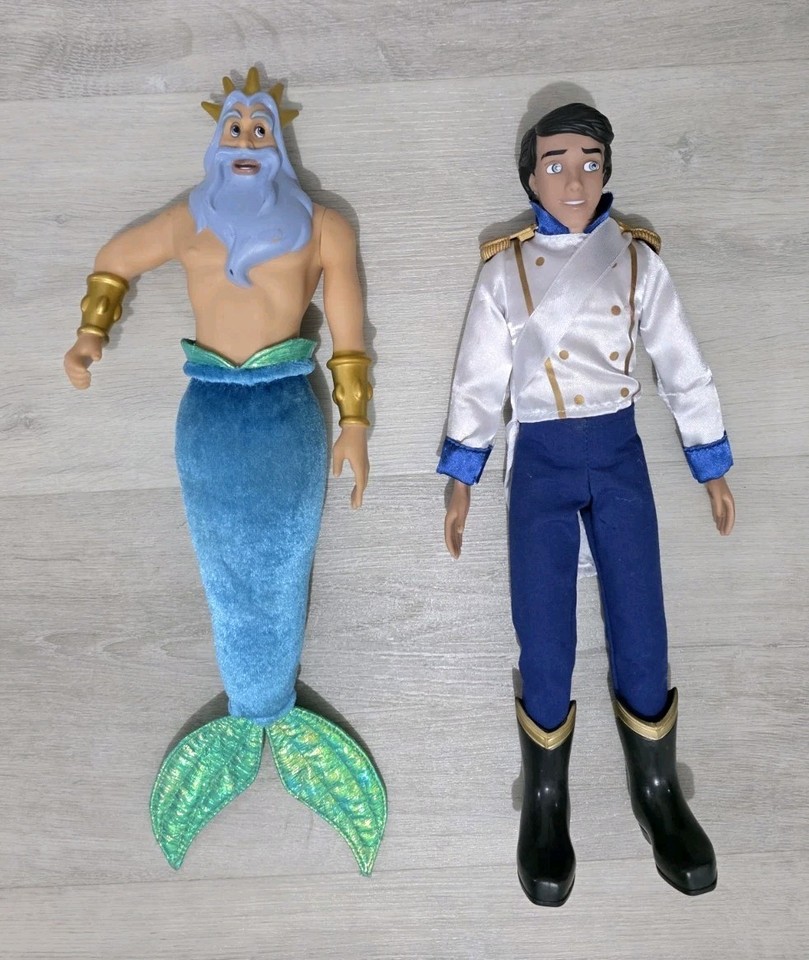 KING TRITON & PRINCE ERIC DOLL BUNDLE - DISNEY STORE - THE LITTLE ...