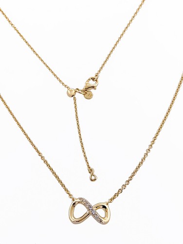 NEW 100% Auth PANDORA 14k Gold Sparkling Infinity Collier Necklace ...