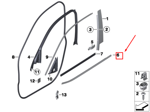 NEW BMW X4 F26 FRONT RIGHT EXTERIOR DOOR CHANNEL COVER 51337364754 | eBay