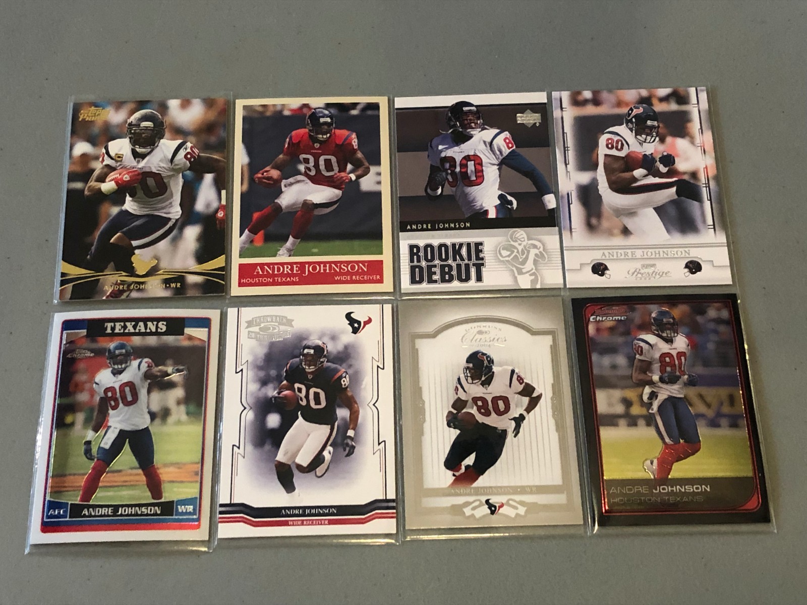Lot of 209 ANDRE JOHNSON FOOTBALL CARDS HUGE PREMIUM BRANDS TEXANS ...