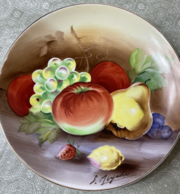 Vintage Shofu China Plate Signed S. Miyake Hand Painted Fruit Occupied ...
