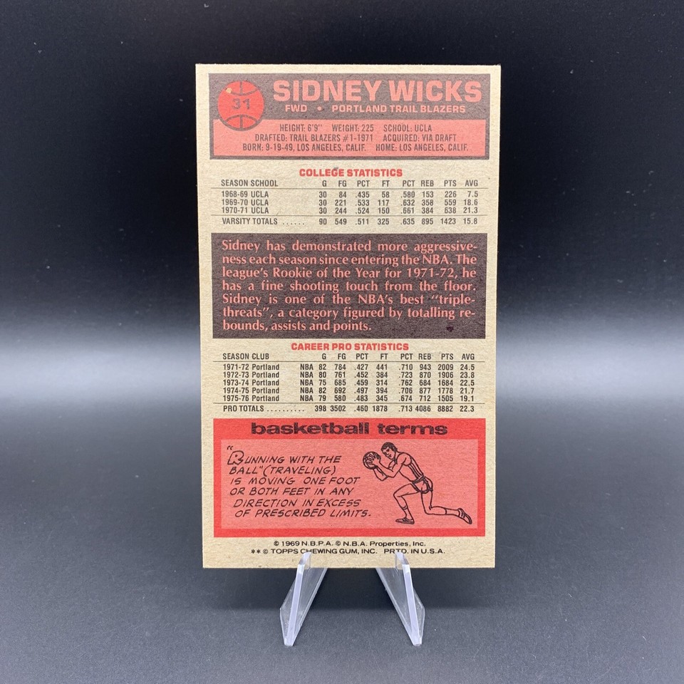 1976-77 Topps Basketball - Sidney Wicks #31 - Portland Trailblazers | eBay