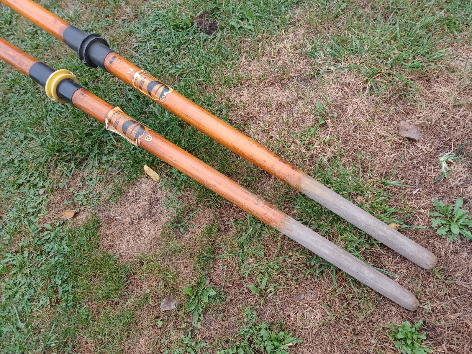 Two, Wood Sweep Oars made by Croker, Australia, 1970s for Racing Rowing ...