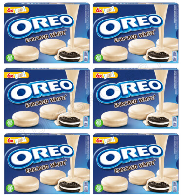 6 BOXES OREO ENROBED White Chocolate Covered Cookies Biscuits 246g 8 ...