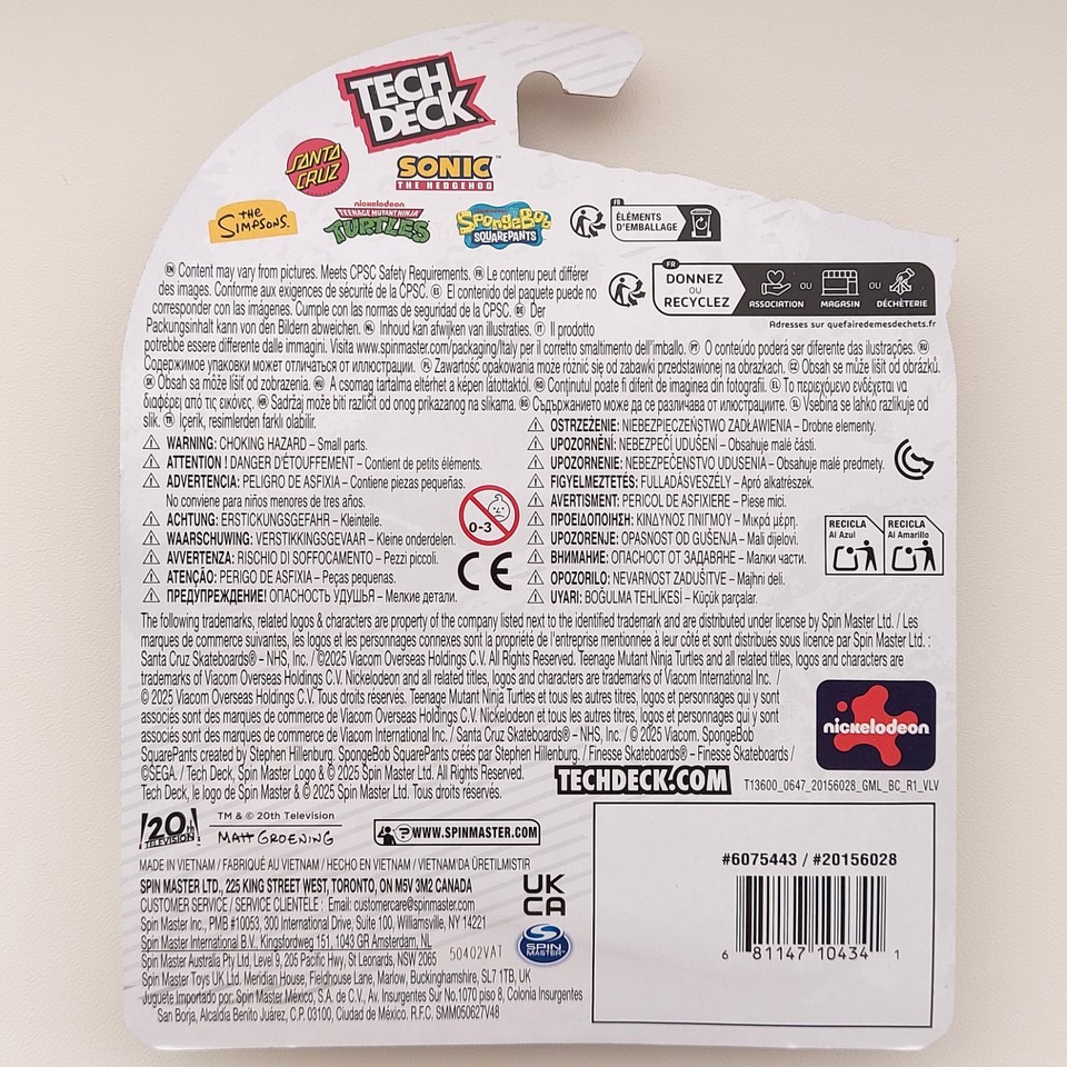 Tech Deck Santa Cruz Skateboards x The Simpsons Bart OG Cruiser ...