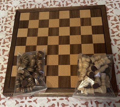Hey! Play! Premium Wooden Chess Set - 12” Portable Folding Travel Chess ...