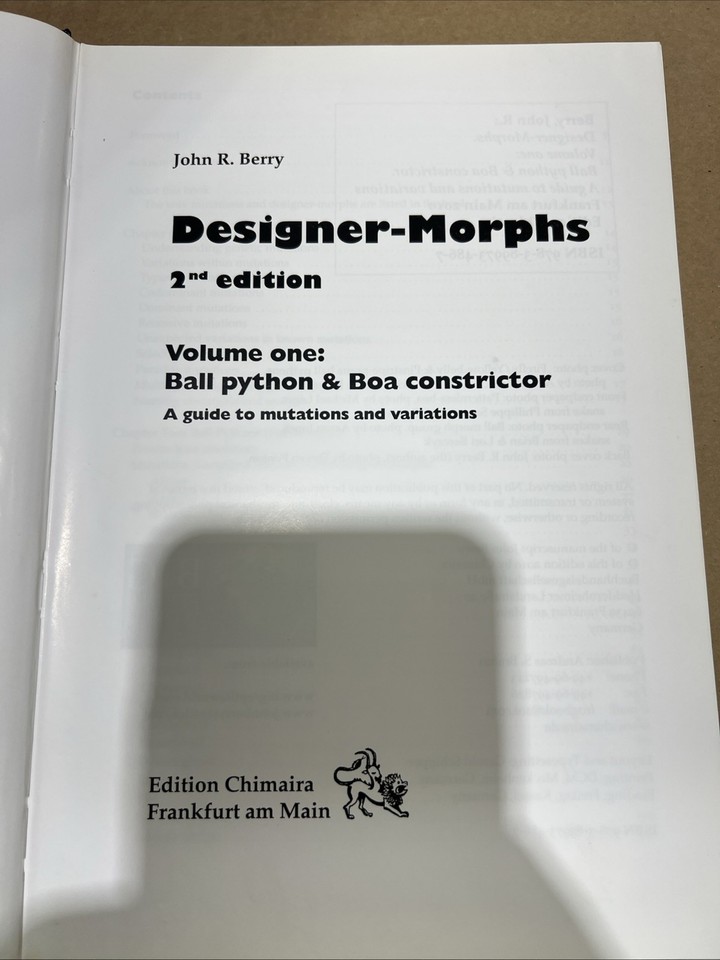 DESIGNER-MORPHS, VOLUME ONE: BALL PYTHON AND BOA Constrictor - John R ...