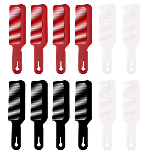 12 Packs Barber Combs, Flat Top Clipper Combs Barber Blending Comb Heat ...