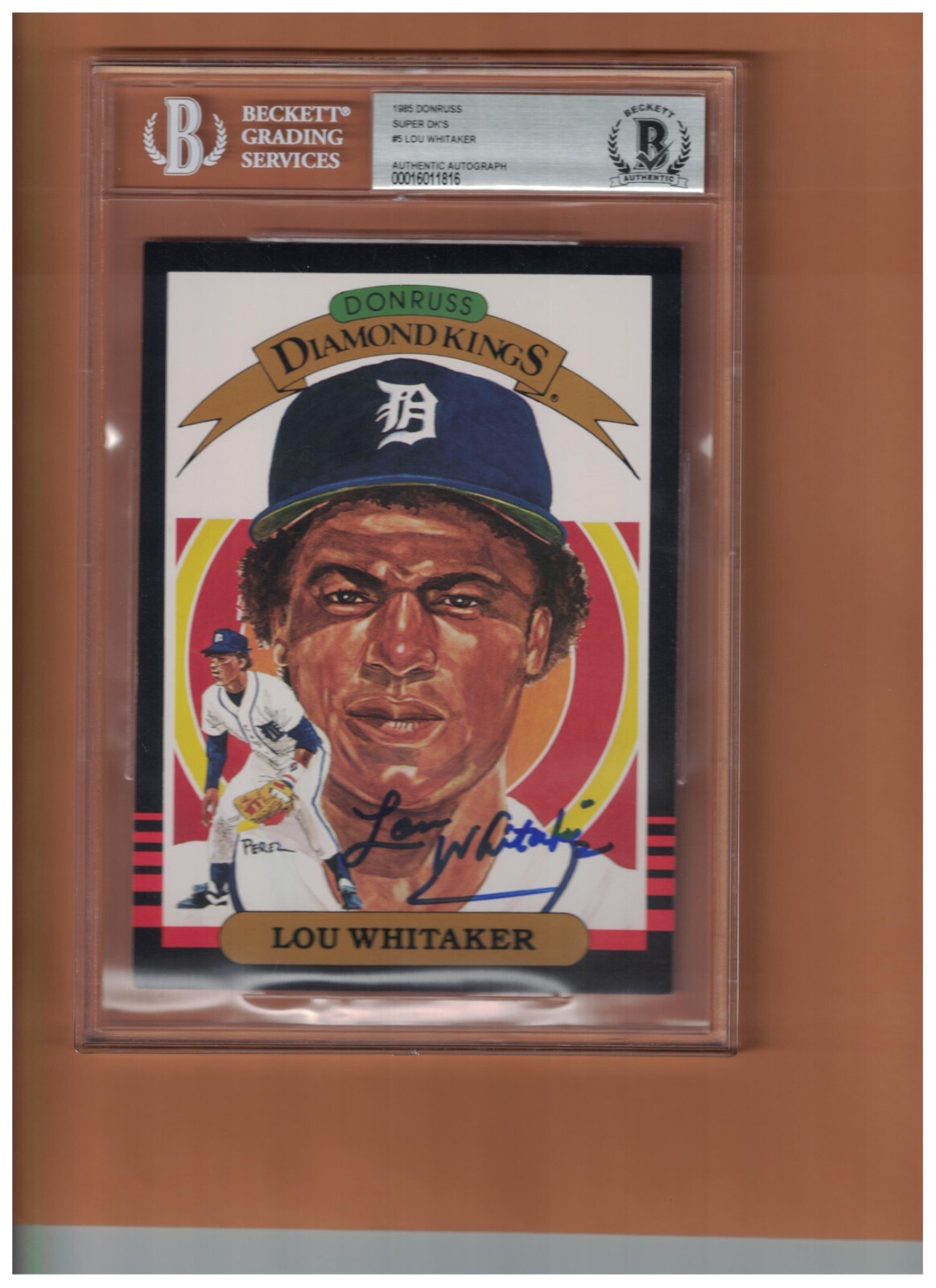 Lou Whitaker AUTOGRAPHED 1985 DONRUSS DIAMOND KING JUMBO CARD 5X7 ...