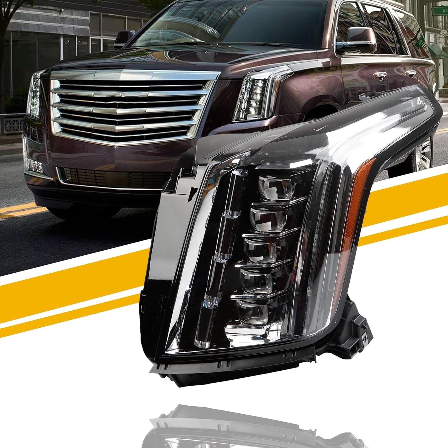 [FULL LED] DRL Headlight Assembly For Cadillac Escalade ESV 2015-2020 ...