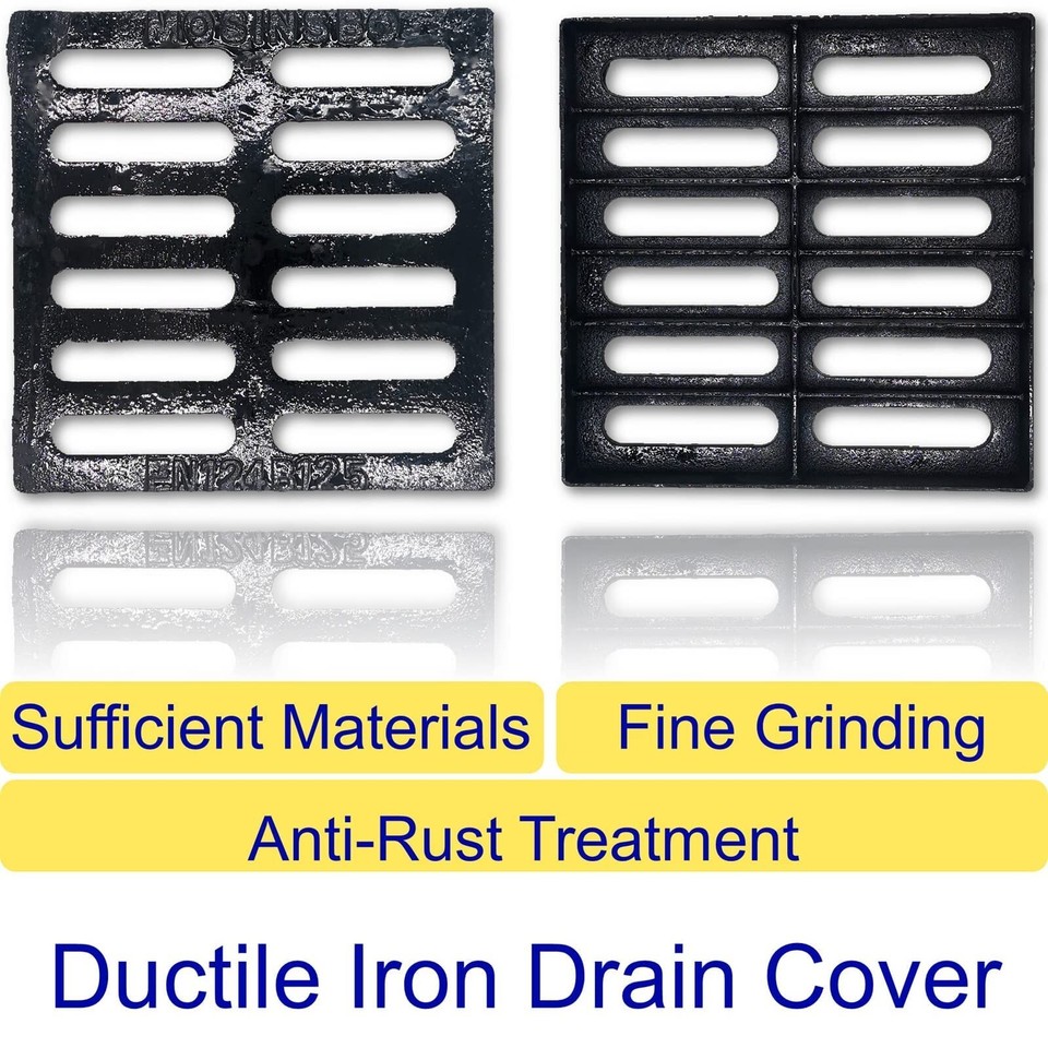 MOSINSBO Outdoor Drain Cover, 12x12 Cast Iron Drain Grate for Catch ...