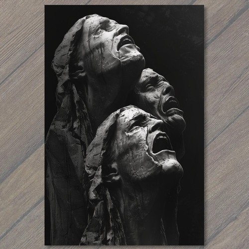 4x6" Screaming Faces Frozen Masks Halloween Weird Strange Unusual ...