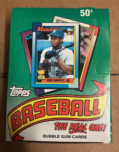 1990 Topps Baseball MLB Wax Pack Hobby Box Ken Griffey Jr. Frank Thomas ...