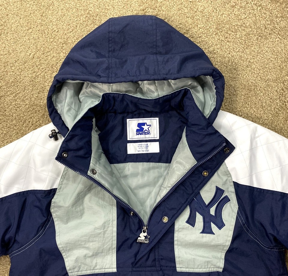 Yankees Jacket New York Starter Hooded Half Zip Pullover Jacket S M XL ...