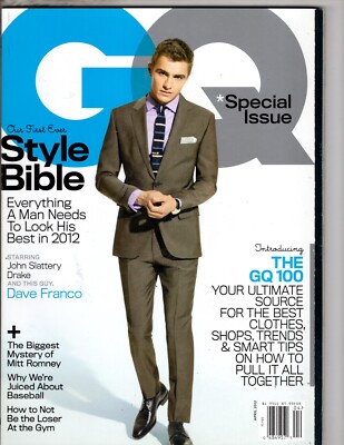 April 2012 GQ DAVE FRANCO First Ever Style Bible John Slattery PITBULL ...