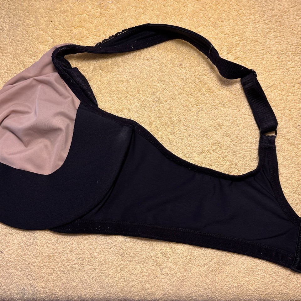 Curvation Women Bra 42D Black Stretch Lace on Nud Full Figure Coverage ...