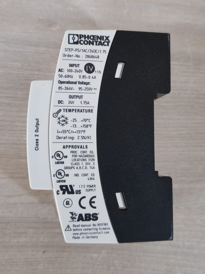 Phoenix Contact STEP-PS/1AC/24DC/1.75 Power Supply 2868648 - New ...