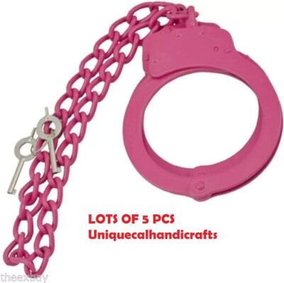 2 keys pink color handcuffsDouble Locking Cuffs maximum large chain ...