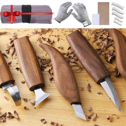 10x Wood Carving Knives Set Woodworking Tools Spoon Kit Whittling ...