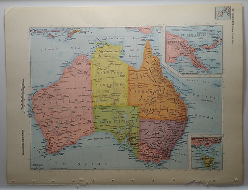 Vintage AUSTRALIA Atlas Map Print 1964 Encyclopedia Britannica World ...