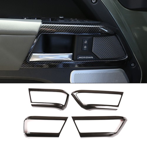 ABS Carbon Fiber Door Handle Frame Covers For Land Rover Defender 110 ...