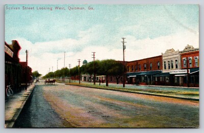 Screven Street Looking West Quitman Georgia Trading Co. c1910 Postcard ...