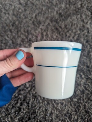 Vintage Pyrex Tableware by Corning Coffee Cup Mug Blue Teal Double ...