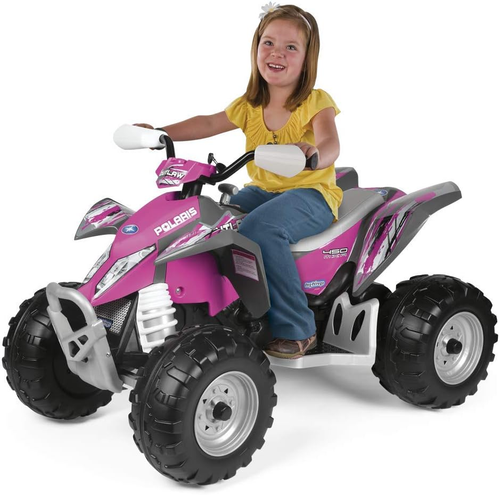 Peg Perego Polaris Outlaw Pink Power 12 Volt Ride on Quad 744760001401 ...