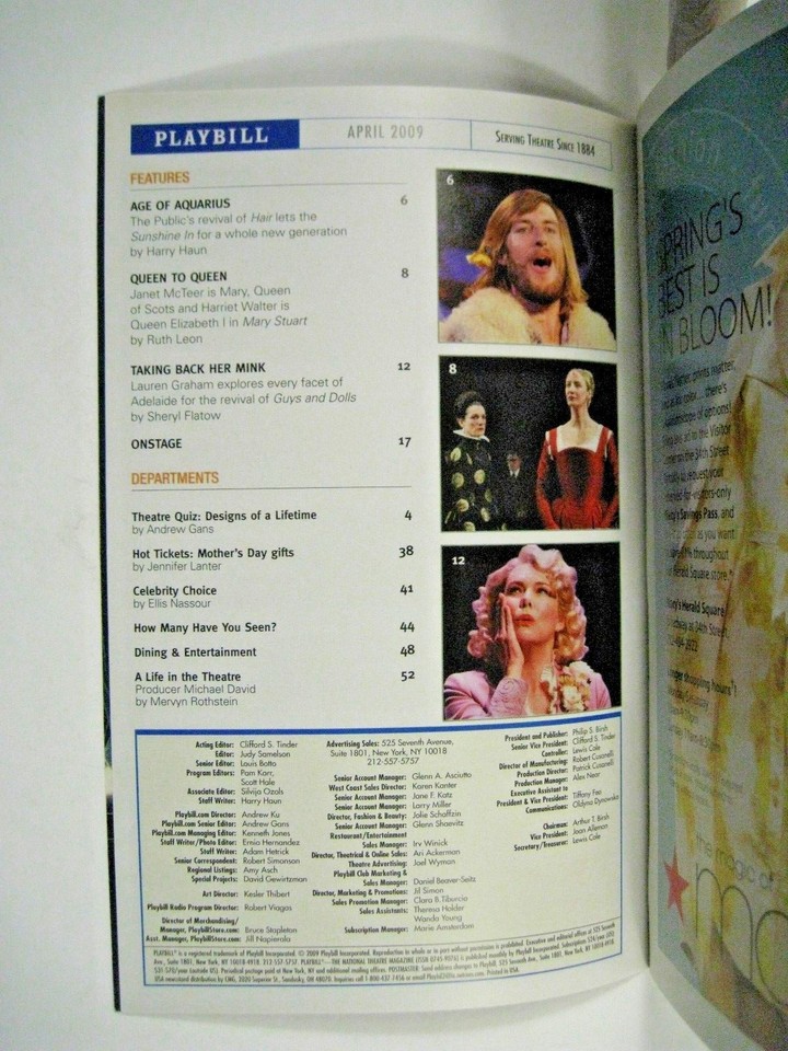 Everyday Rapture Playbill 2009 Second Stage Theatre Sherry Rene Scott ...