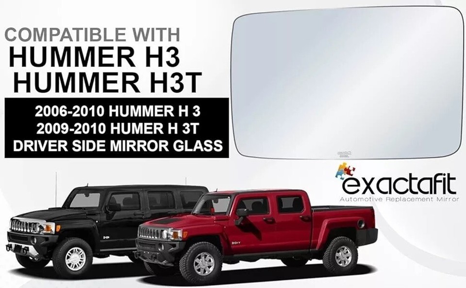 Driver Side Mirror Glass Replacement For 2006-2010 Hummer H3, 2009-2010 ...