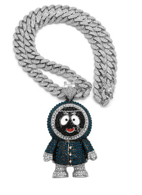 Hip Hop Large Brick Squad Eskimo Pendant & 16" ~ 30" Iced Cuban Chain ...