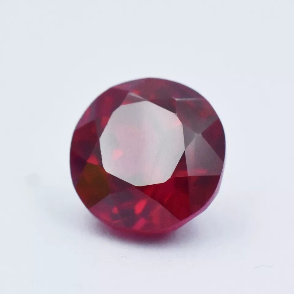 10 Ct+ Natural Mozambique Red Ruby Round Cut Loose Gemstone Certified ...