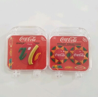 NEW Vintage Coca Cola Jewelry Collection Earrings And Brooch Set ...