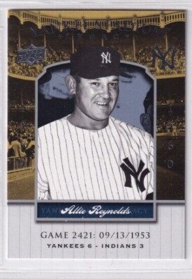 Allie Reynolds 2008 Upper Deck ML Baseball Yankee Legacy Trading Card ...