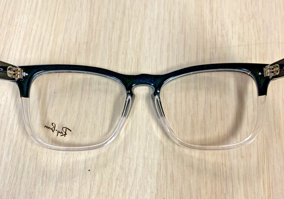 54mm New Ray-Ban RX4487V Steve 8193 Black on Transparent Demo Lenses 54 ...