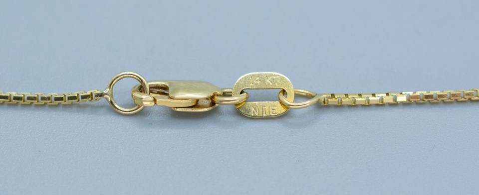 (MA5) 14K Yellow Gold Box Link Fine Chain Necklace 3.6 Grams 18" Long 1 ...