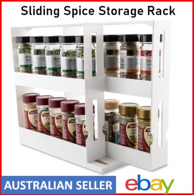 Sliding Spice Herb Storage Rack Shelves Display Kitchen Cabinet ...