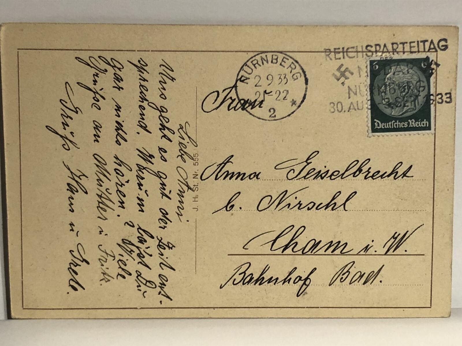 Nürnberg Stempel Parteitag NSDAP Postkarte 1933 sehr selten | eBay