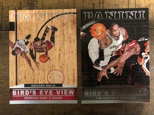 2013-14 Panini Bird’s Eye View Derrick Rose #1 + Tim Duncan #6 Insert ...