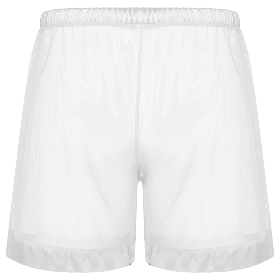 Men See-Through Boxer Shorts Loose Loose Underwear Sheer Mesh Trunks ...
