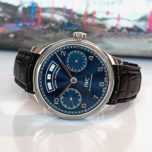 IWC Portugieser Annual Calendar Blue 44mm Steel 2022 LNIB IW503502 Box ...